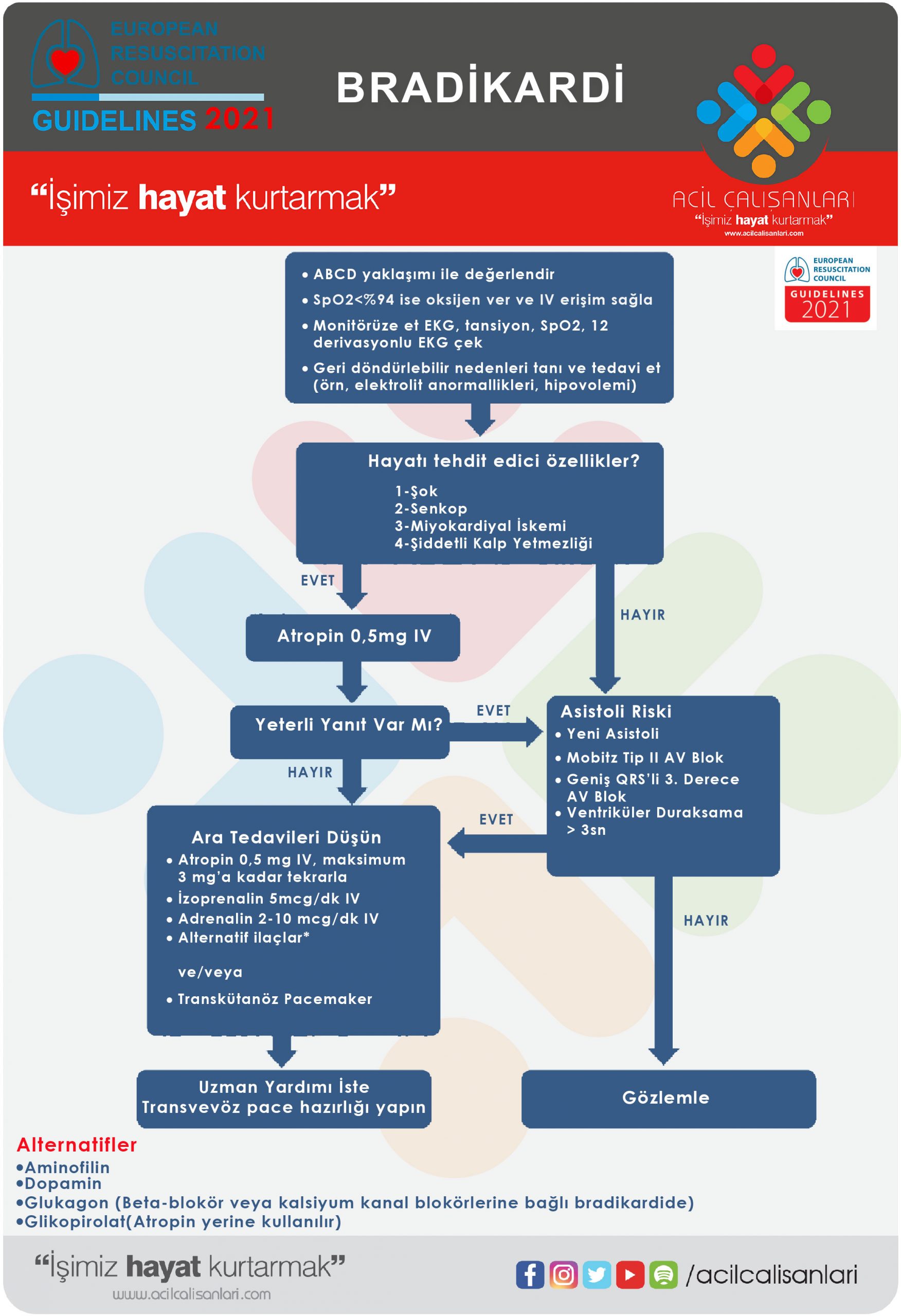 Bradikardi Yönetimi ERC 2021 | Acil Çalışanları