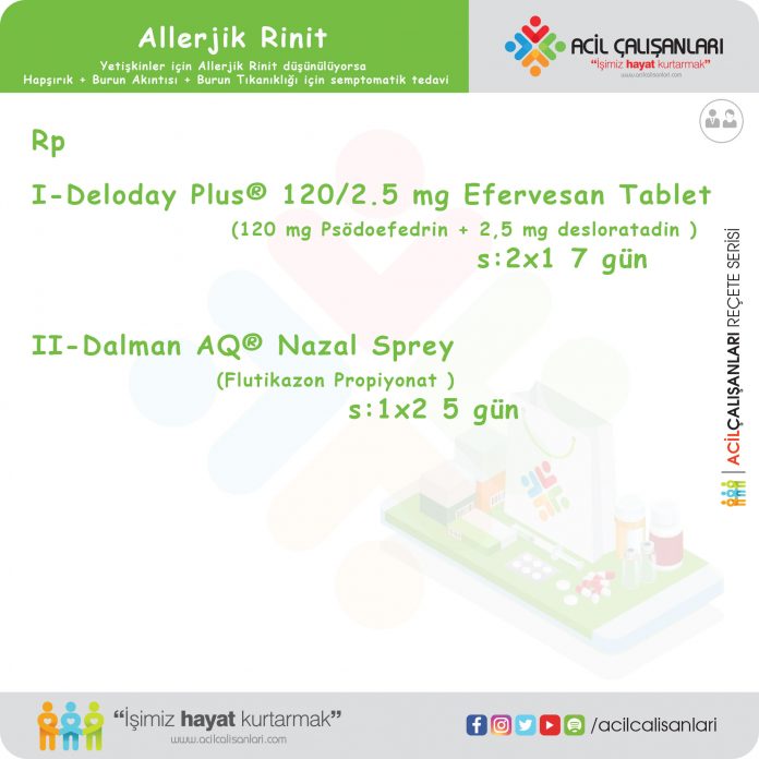Allerjik Rinit Reçetesi | Acil Çalışanları