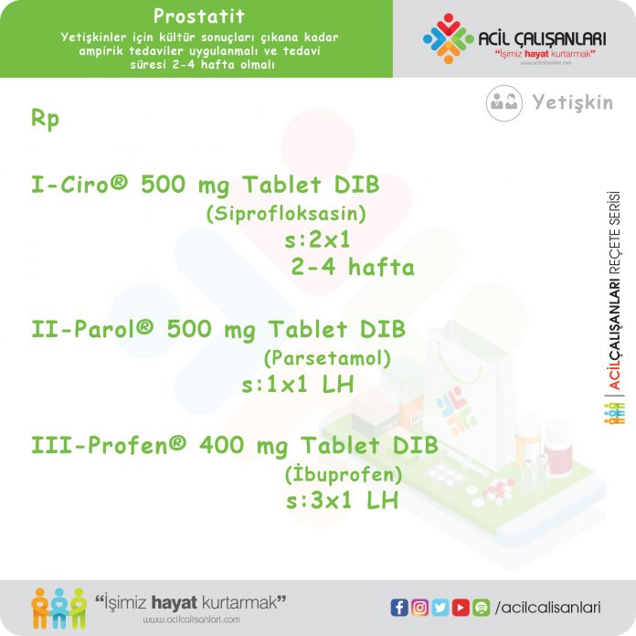 Prostatit Reçetesi | Acil Çalışanları