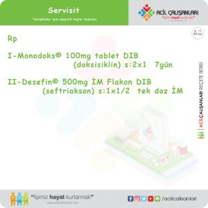 Servisit Reçetesi - Acil Çalışanları